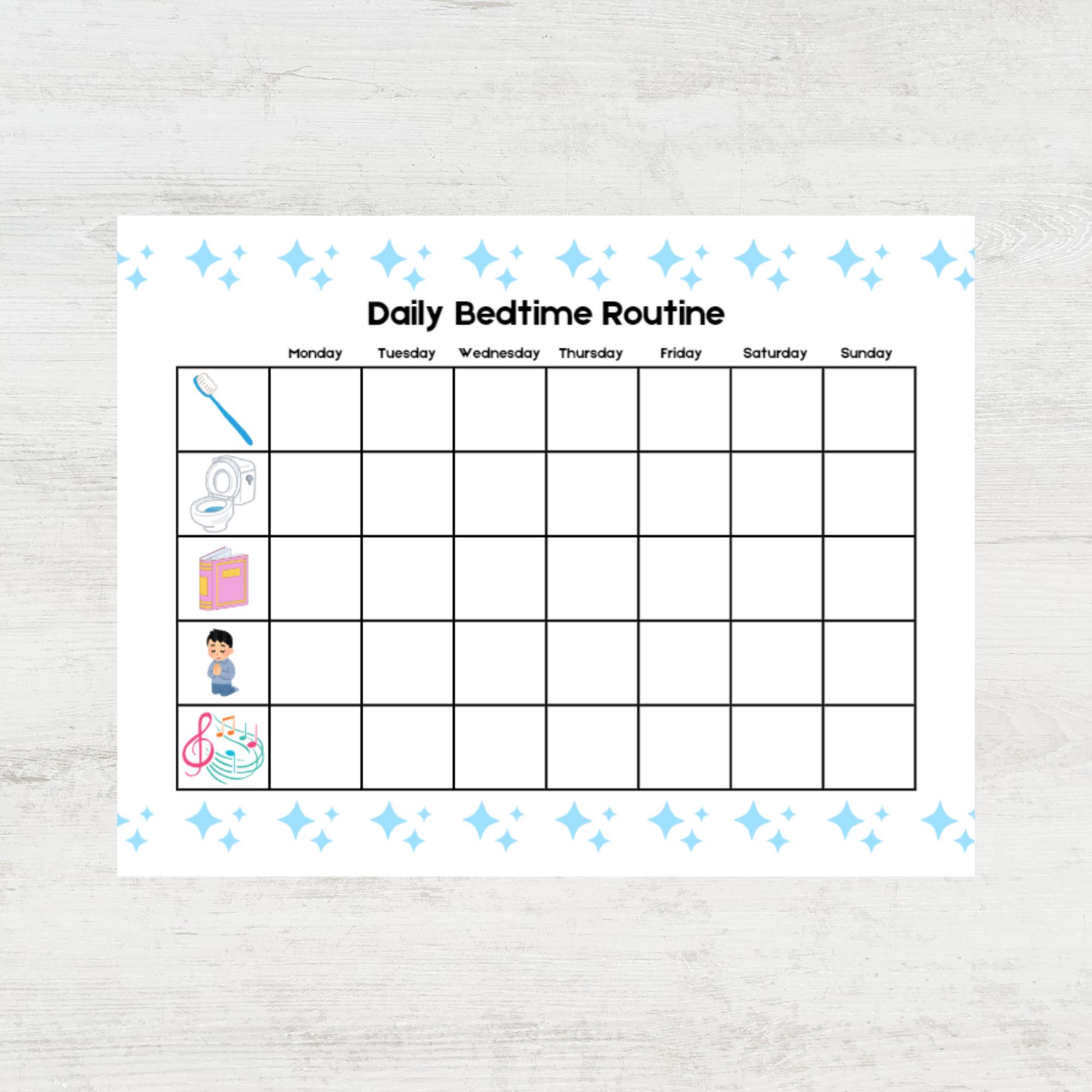 Bedtime Sticker Chart Bedtime Routine Chart Bedtime Routine Kids ...
