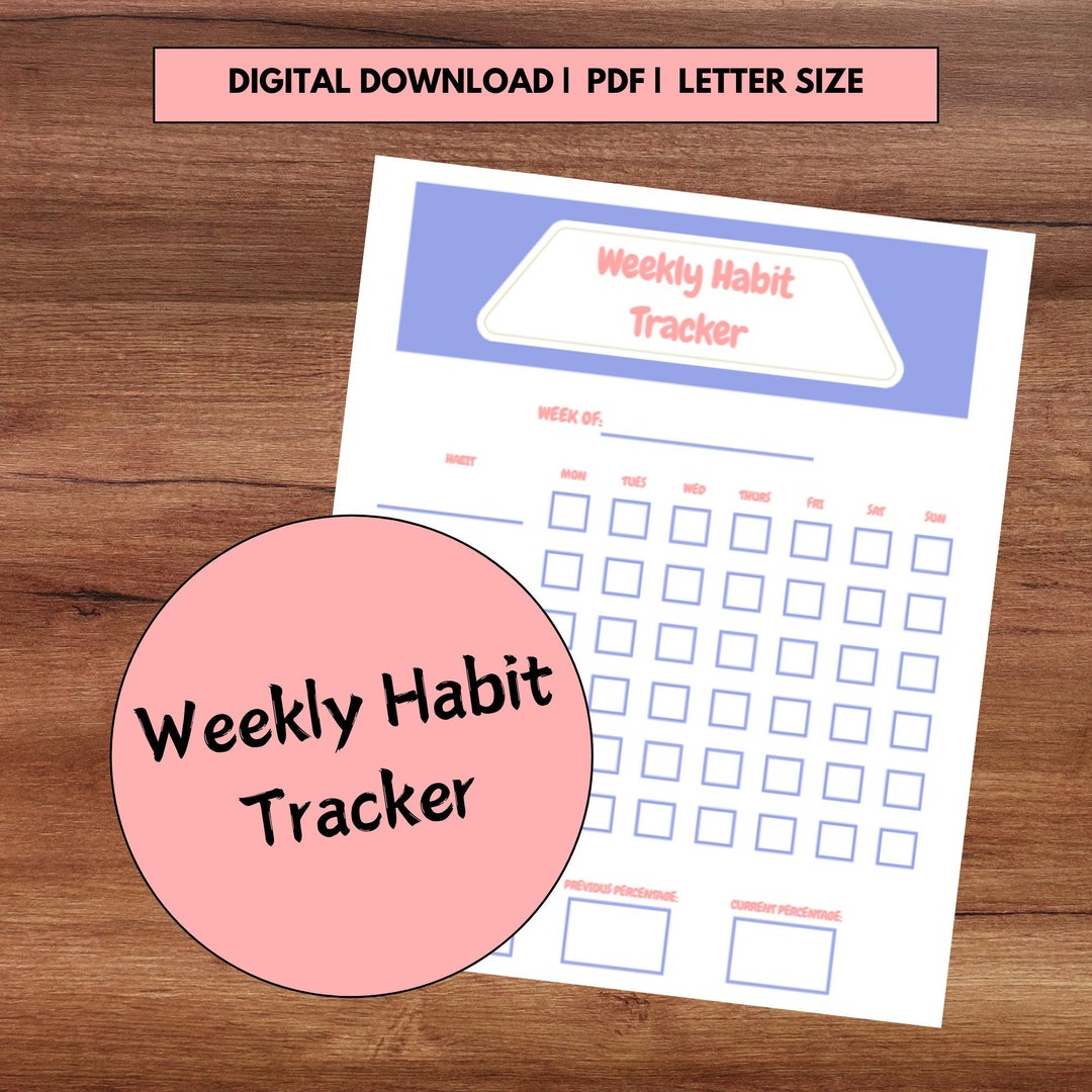 Weekly Habit Tracker | Weekly Tracker | Habit Tracker | Weekly Habits ...