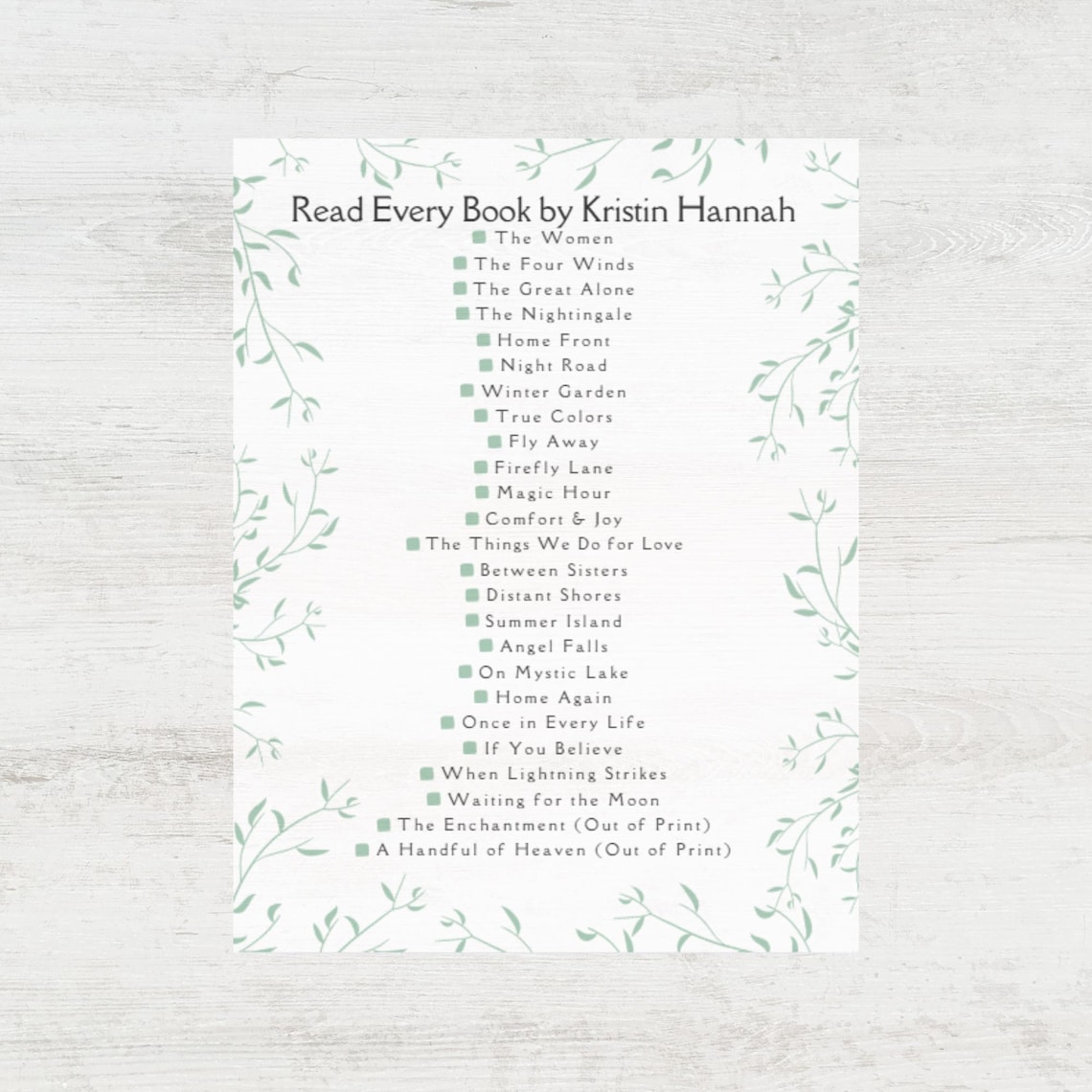 Kristin Hannah Book Checklist | Every Book by Kristin Hannah | Book ...