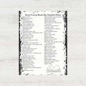 Stephen King Novel Checklist | Book Checklist | Stephen King Books ...