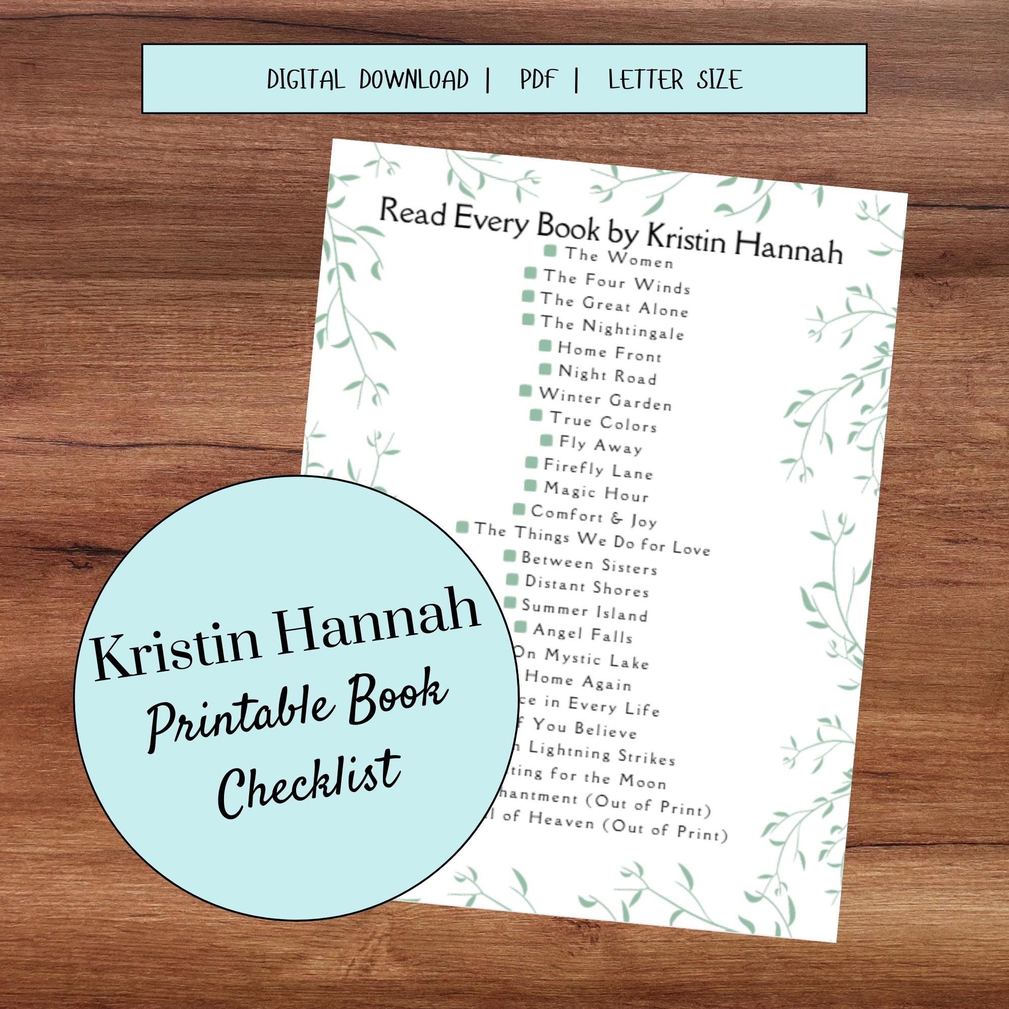Kristin Hannah Book Checklist | Every Book by Kristin Hannah | Book ...