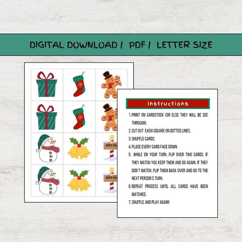 Christmas Memory Game | Matching Game | Christmas Game | Kids Memory ...