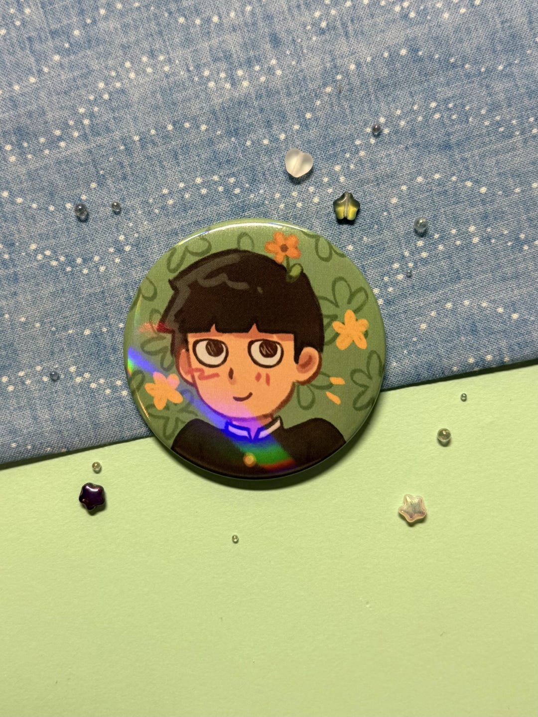 Flower Mob Psycho Button Pin - Etsy