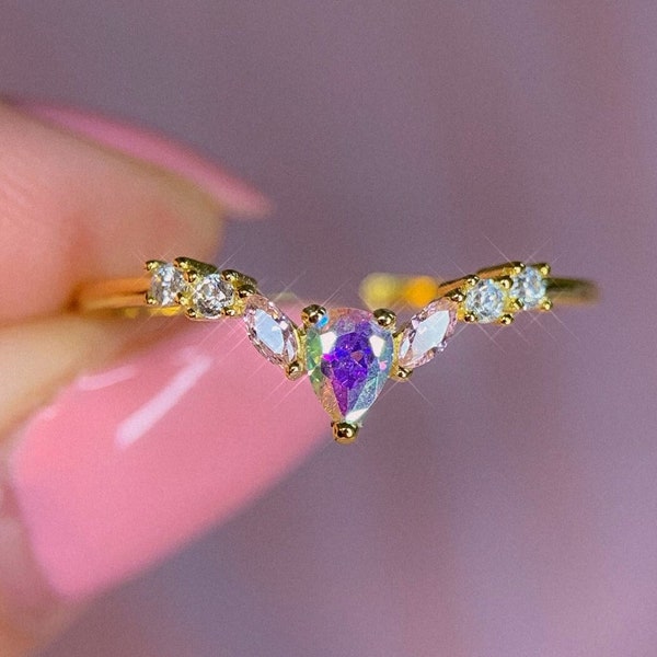 Iridescent Ring - Etsy