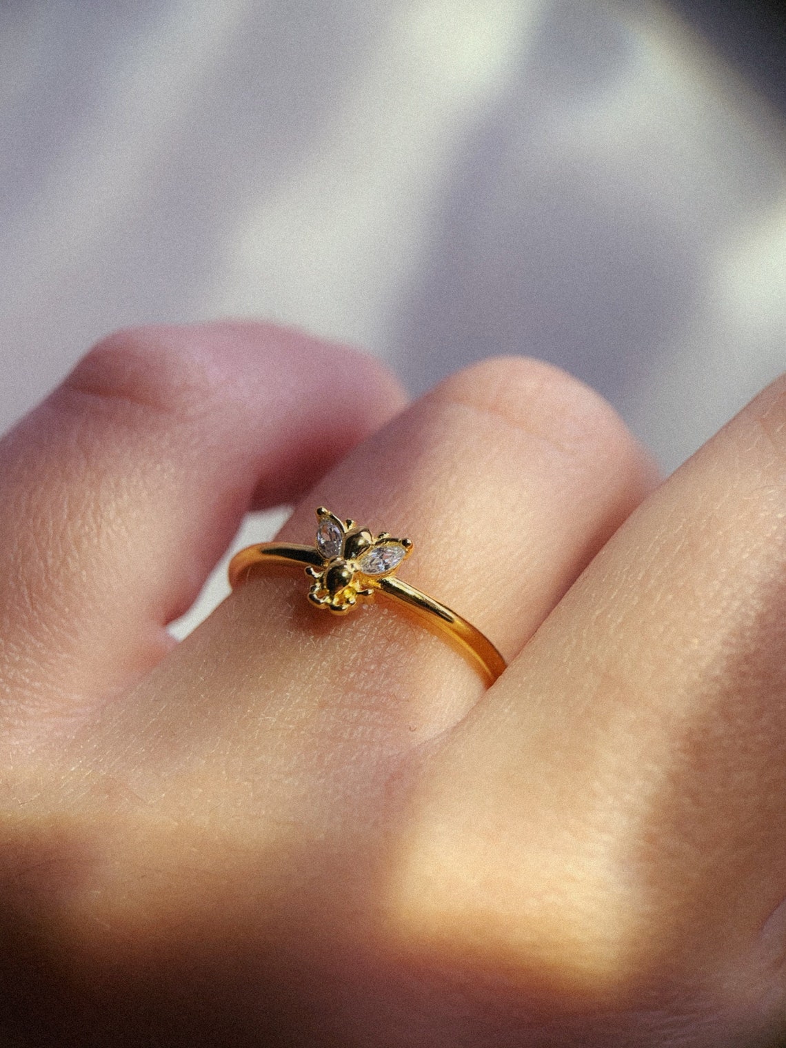 Bee Ring Gold Bee Ring Silver Bee Ring Dainty Ring - Etsy