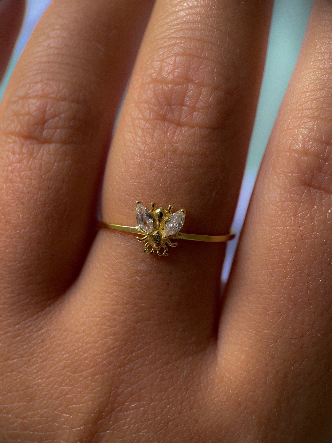 Bee Ring Gold Bee Ring Silver Bee Ring Dainty Ring - Etsy