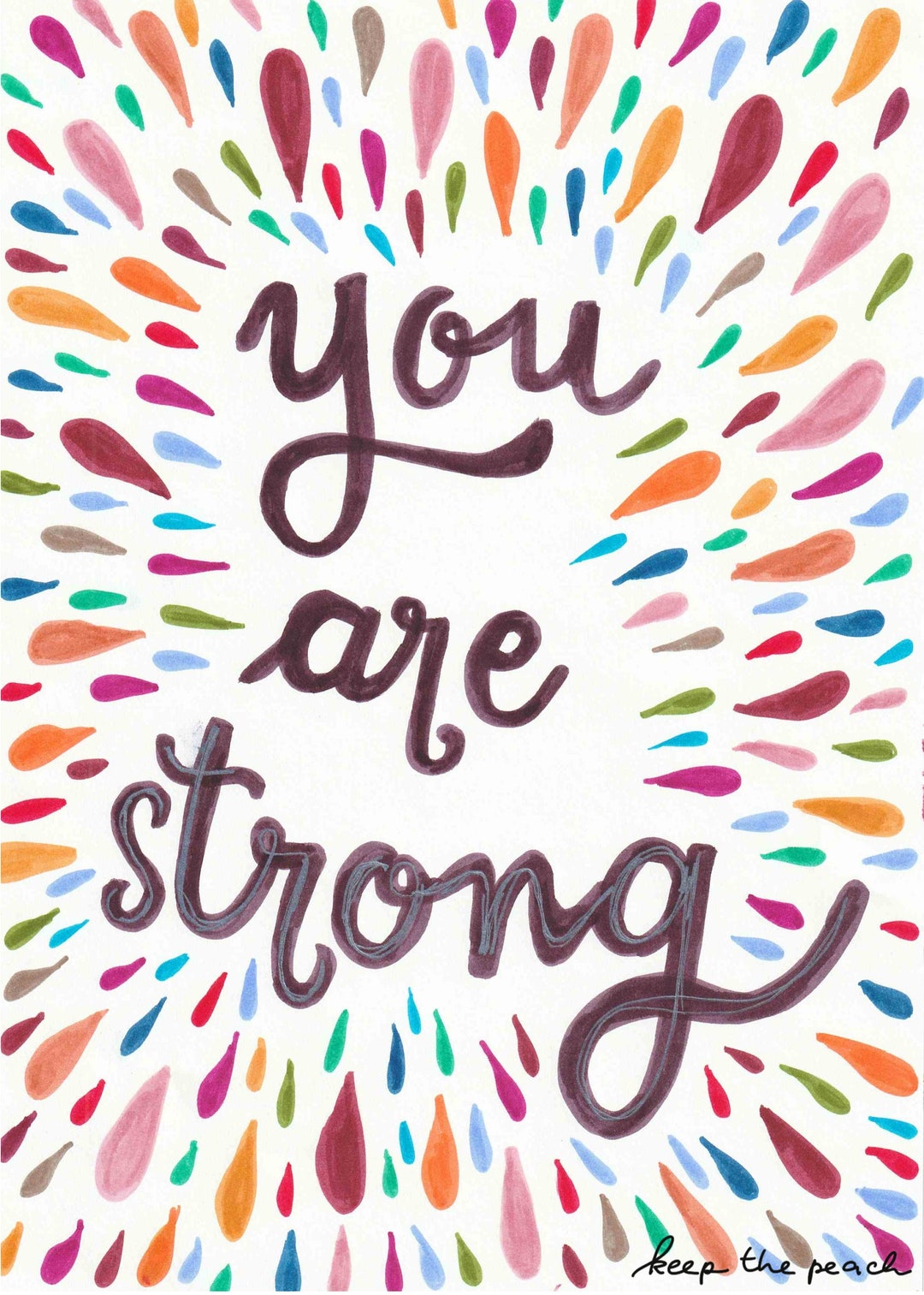 You Are Strong / Art Print / Illustration / Handlettering / Gift / Wall ...