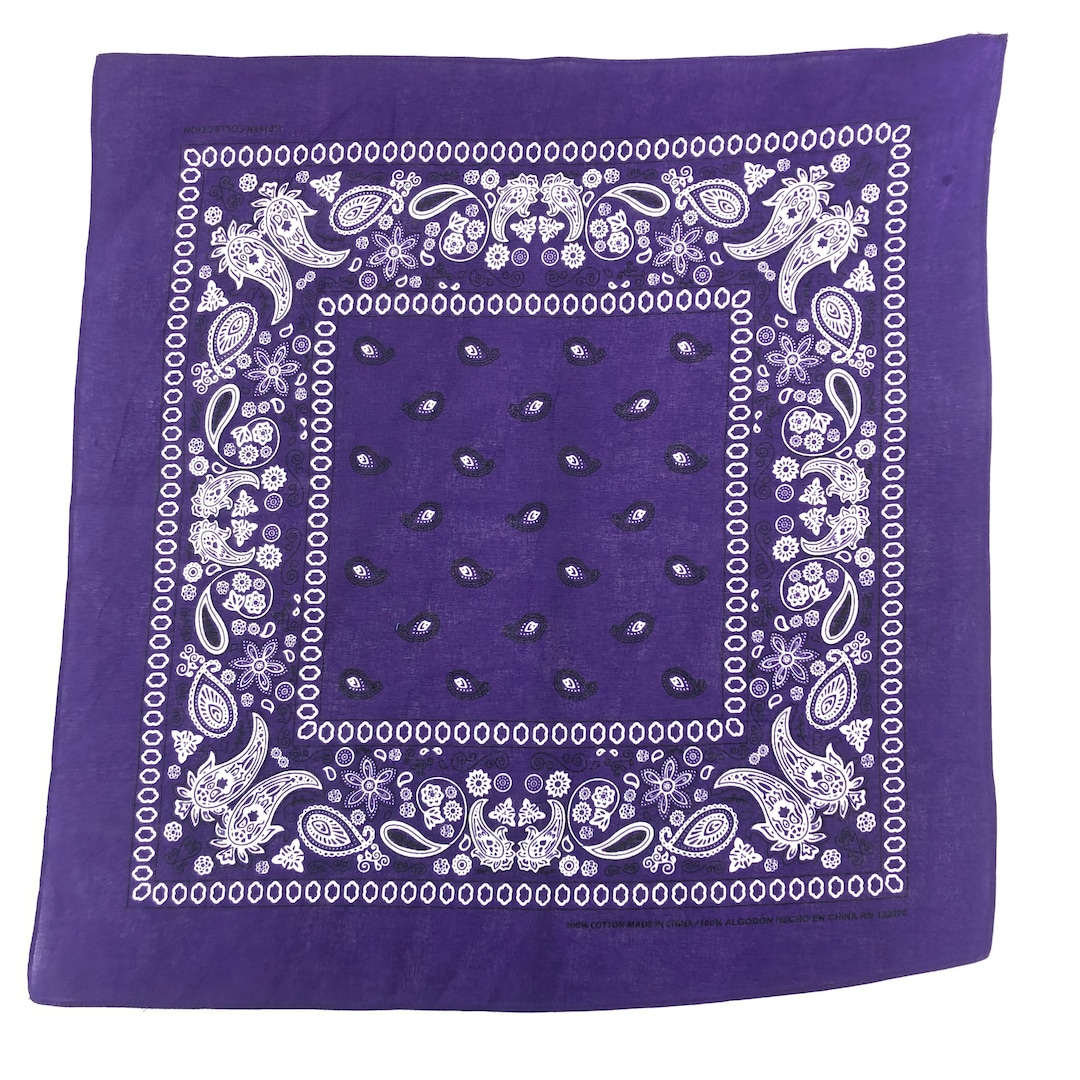 Bandana 4 Pack - Purple Cotton Bandanas for DIY Masks (pack of 4 Purple ...
