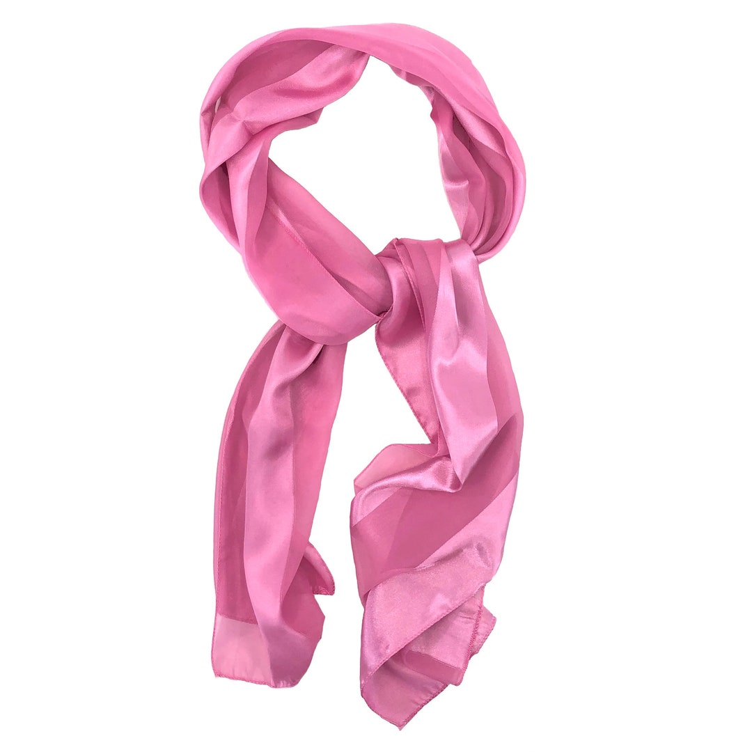 Pink Scarf 2 Pack Bufandas rosas a rayas de poli-satén para tela de ...