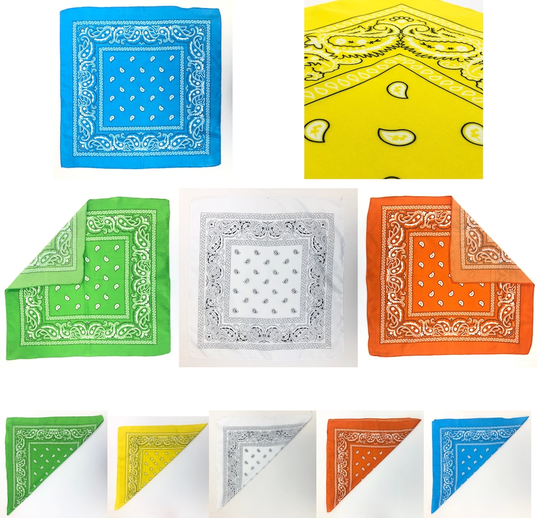 5-pack Soft Bandanas for DIY Face Masks, 5 Bright Colors - Blue, Green ...
