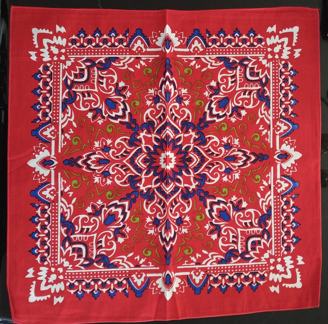 3 Pack Red+blue Bandanas - 100% Cotton Bandanas for DIY Face Masks and ...