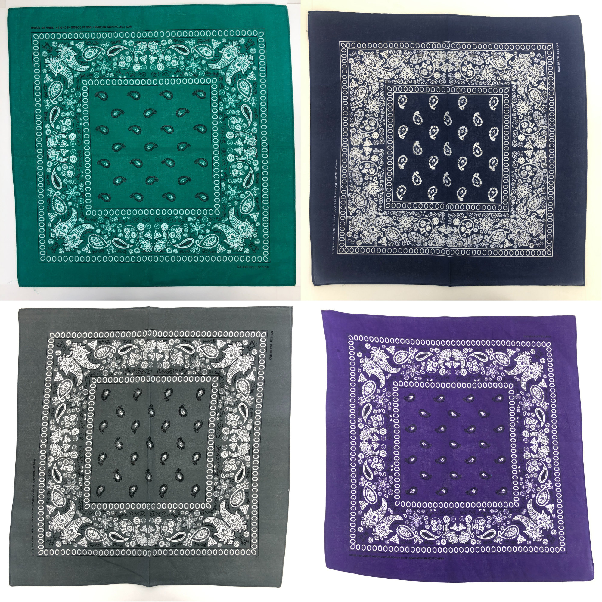 Cotton Bandana 4-Pack for DIY Face Masks Paisley Print 4 | Etsy