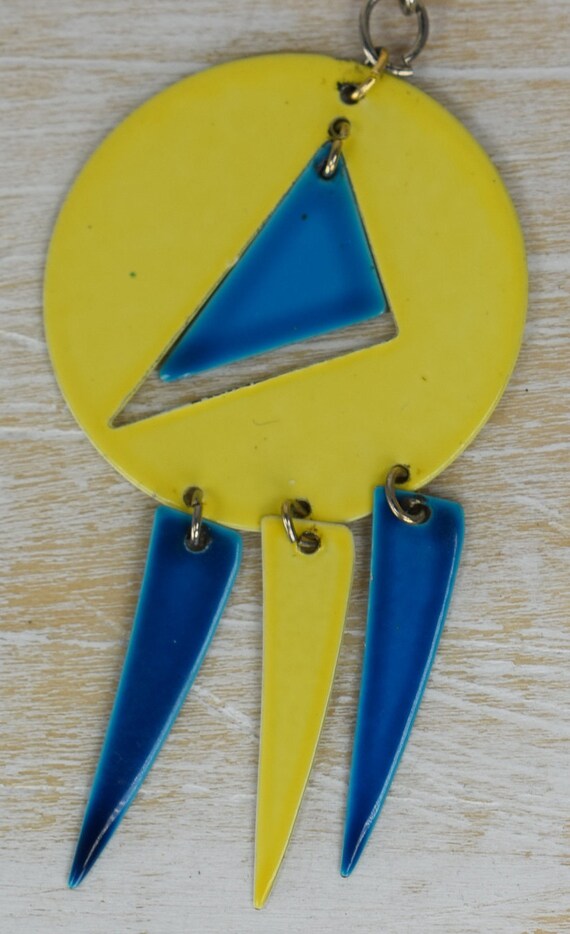 NEON Yellow and Blue 1980's circle/triangle/geometric… - Gem