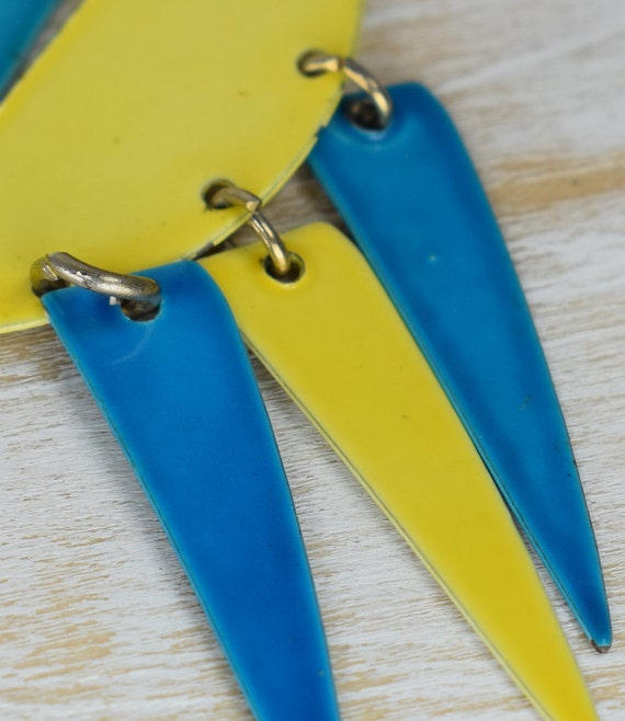 NEON Yellow and Blue 1980's circle/triangle/geometric… - Gem