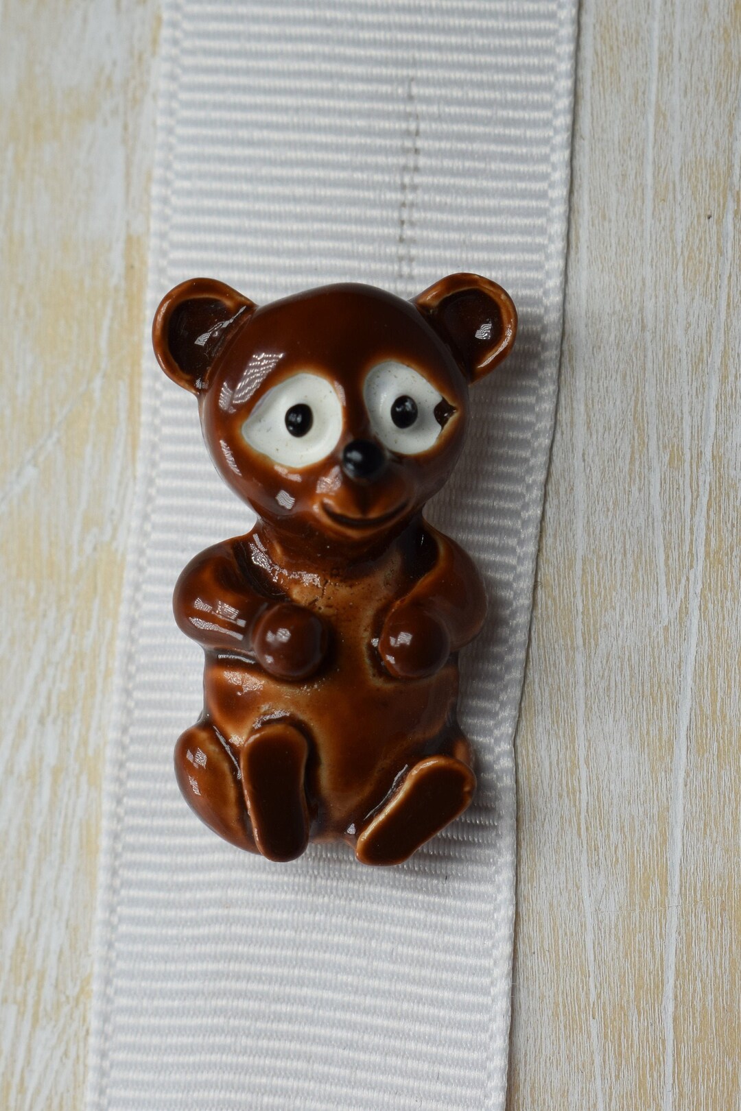 Rare Vintage Signed Gerry's Painted Ceramic Teddy Bear Brooch - Etsy