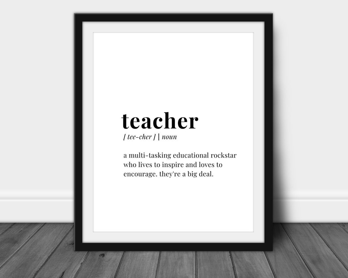 Teacher Definition Print Download - Etsy