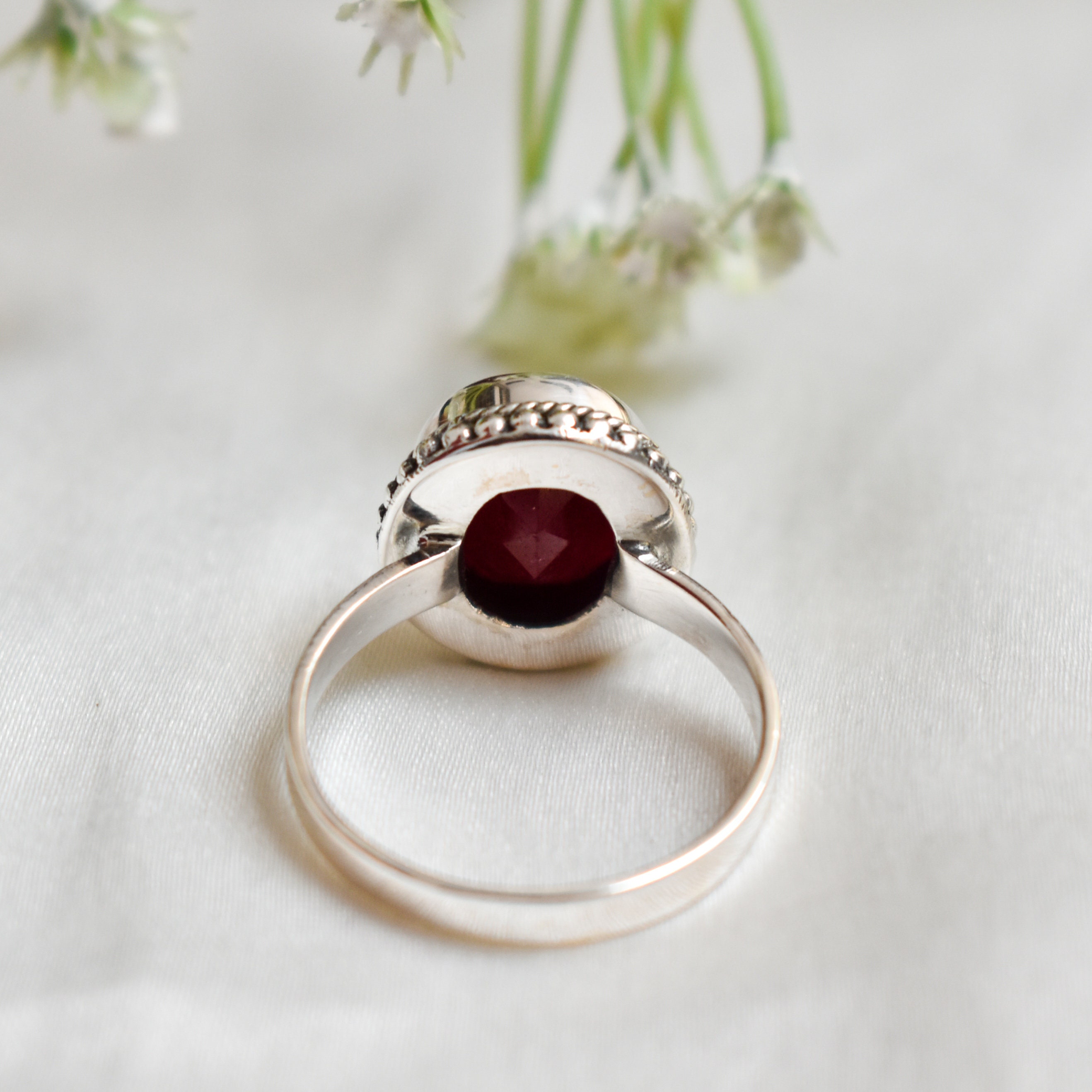 Ruby Ring / 925 Sterling Silver Ring / Red Ruby Ring / - Etsy UK