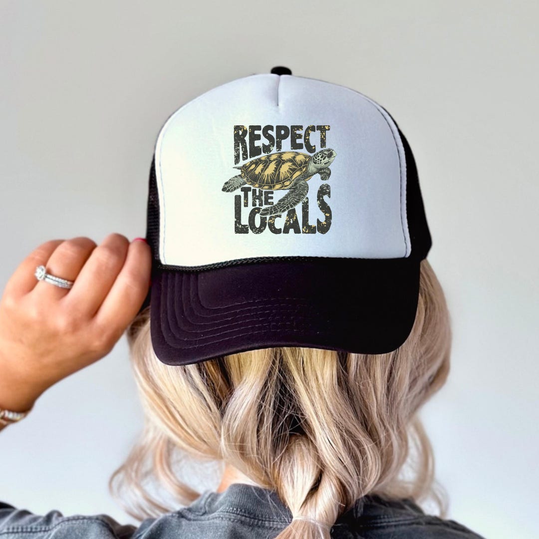 Trucker Caps - Respect the Locals, Ocean Design | Beach Hat, Summer Cap ...