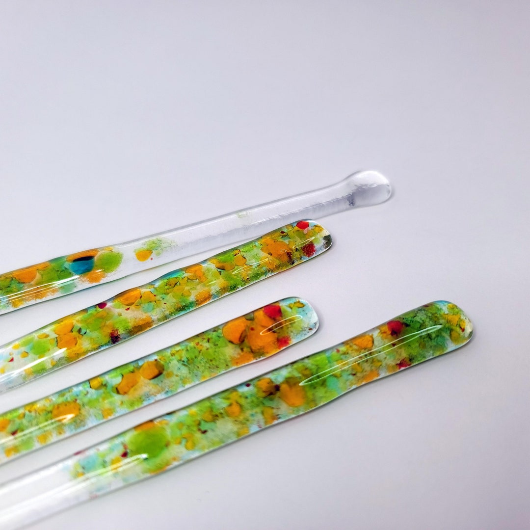 Set of 4 Glass Swizzle Sticks: Fun Drink Stirrers for Cocktail Lovers ...