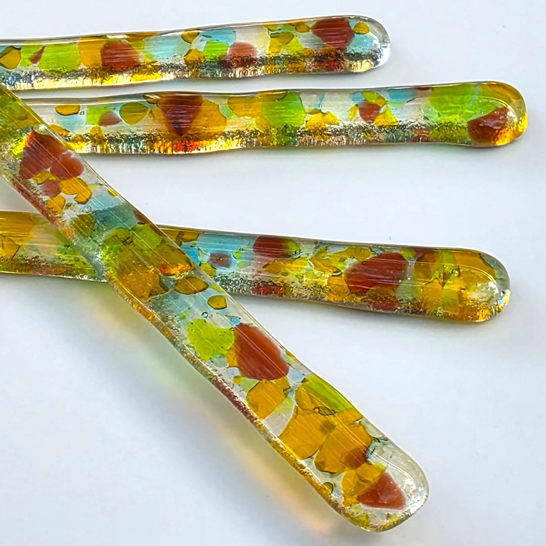 Handmade Glass Swizzle Sticks - Set of 4 Colorful Cocktail Stirrers - Etsy