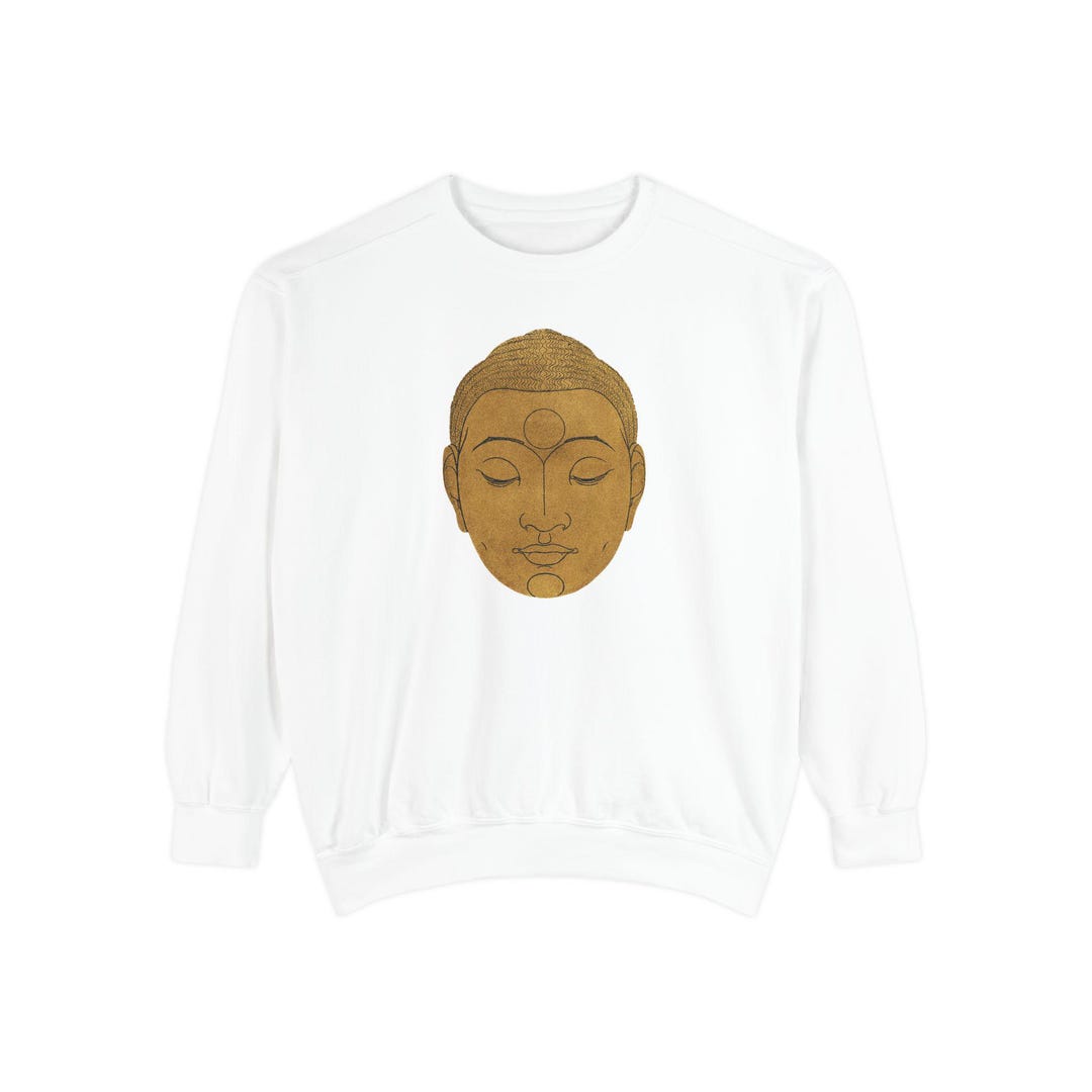 Tranquil Golden Buddha Face Sweatshirt, Unisex Hoodie, Meditation Gift ...