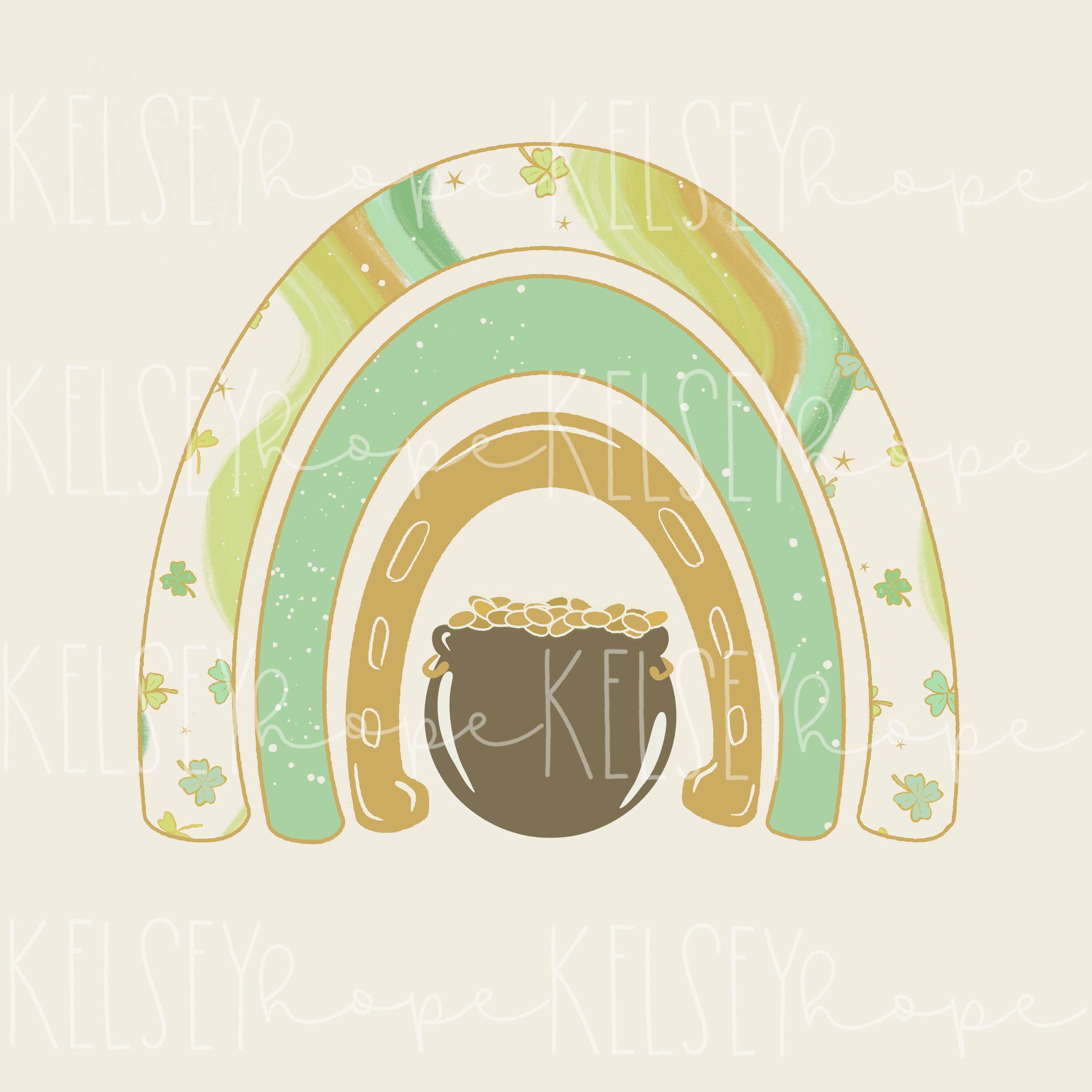 Lucky Rainbow PNG Sublimation Hand Illustrated. Design File. - Etsy