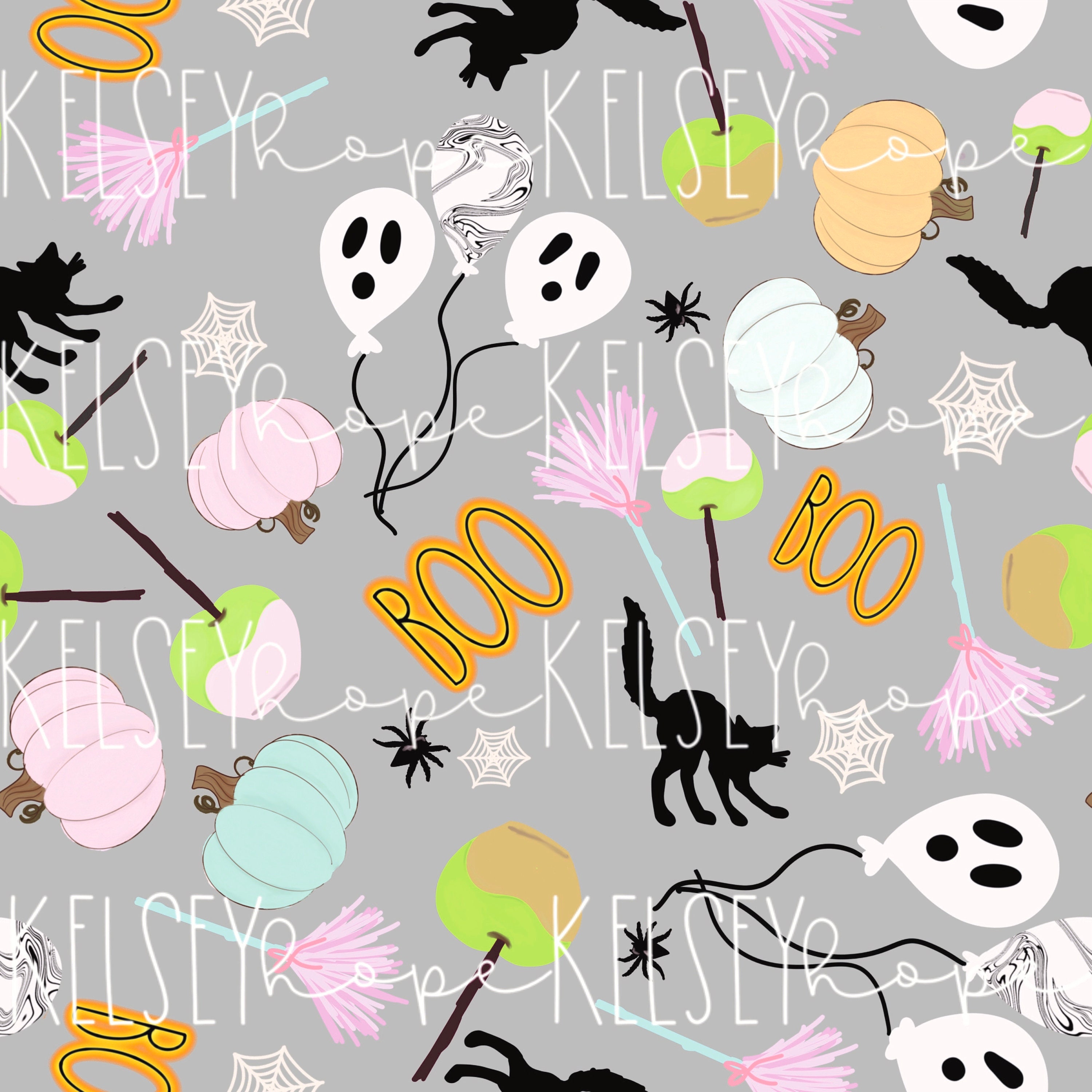 Pastel Spooky Halloween Party Seamless Digital Design Pattern. - Etsy UK