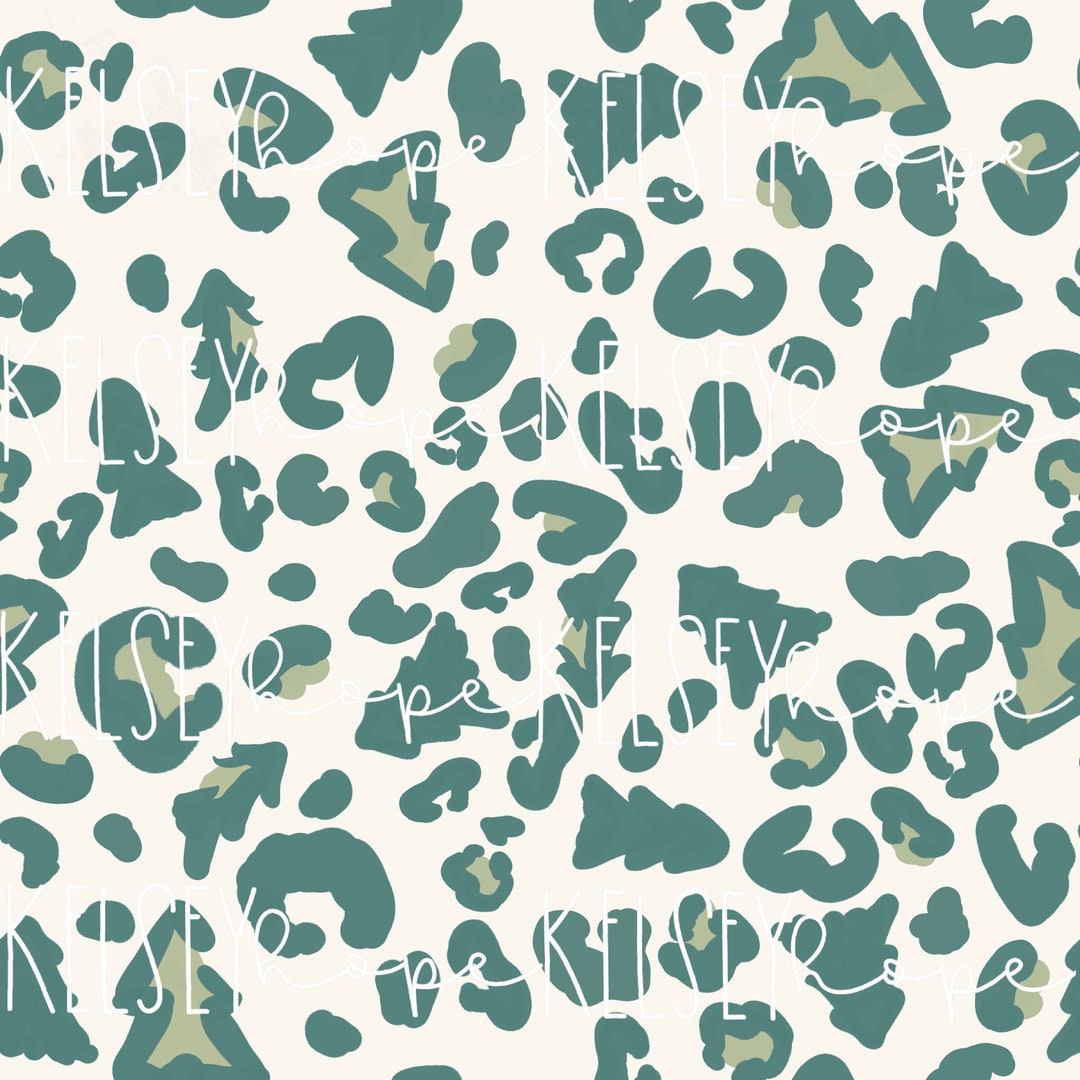 Cheetah Christmas Trees SEAMLESS PATTERN Hand Illustrated. Digital ...