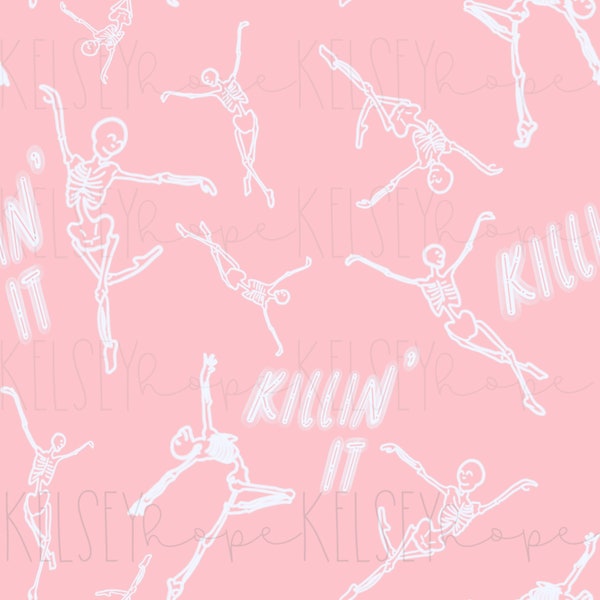 Pink Skeleton Fabric - Etsy