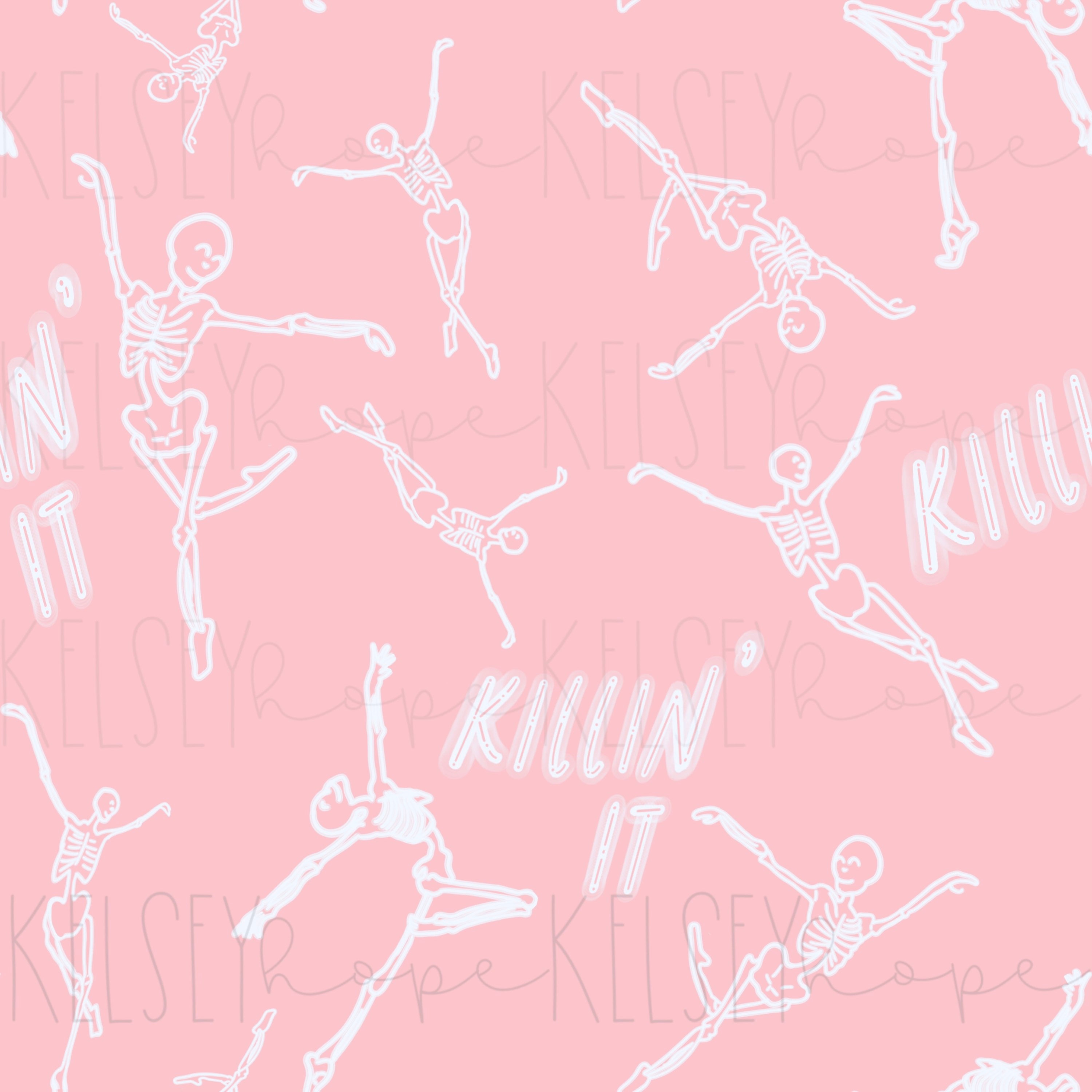 Killin It Skeleton Seamless File - Etsy