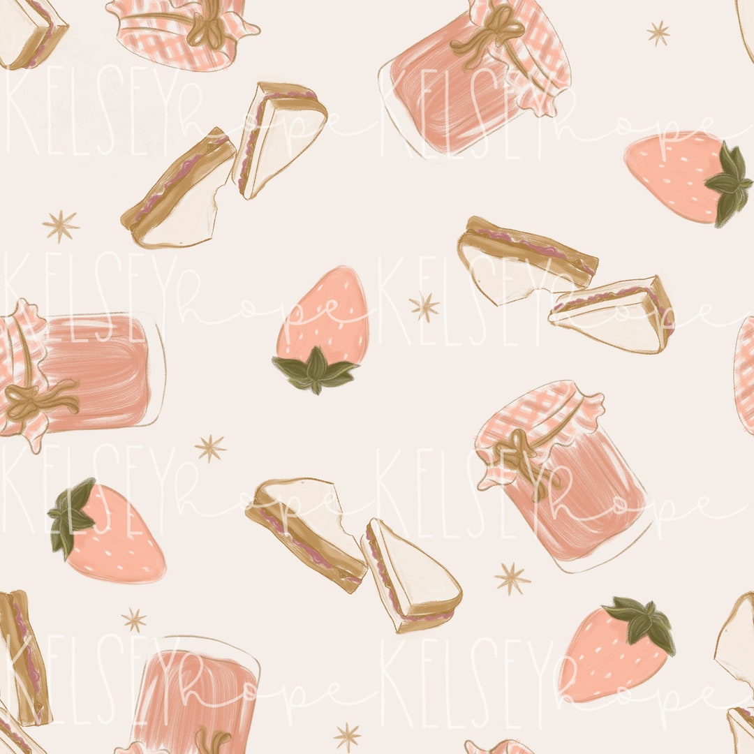 You’re My Jam Valentines Day SEAMLESS PATTERN Hand Illustrated. Digital ...