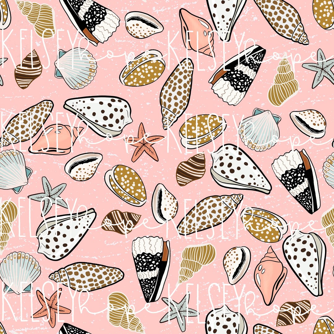 Sea Treasures-peachy Pink Sea Shells, Ocean, Beach Life, Summer ...