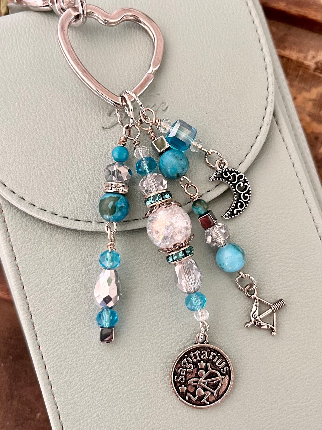 Sagittarius Zodiac Key Chain, Key Ring, Bag Purse Backpack Planner ...