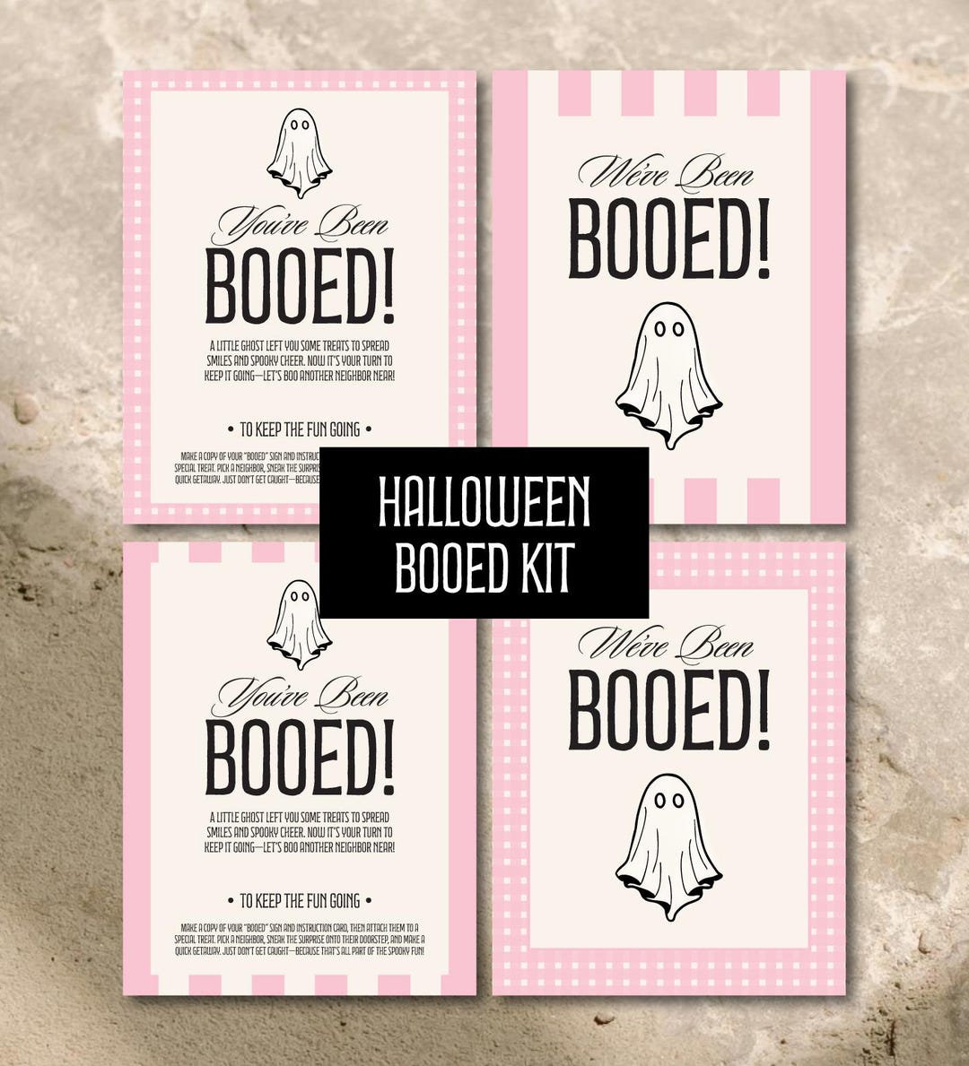 You've Been Booed Kit: Pink Ghost Halloween Neighbor Gift (printable ...