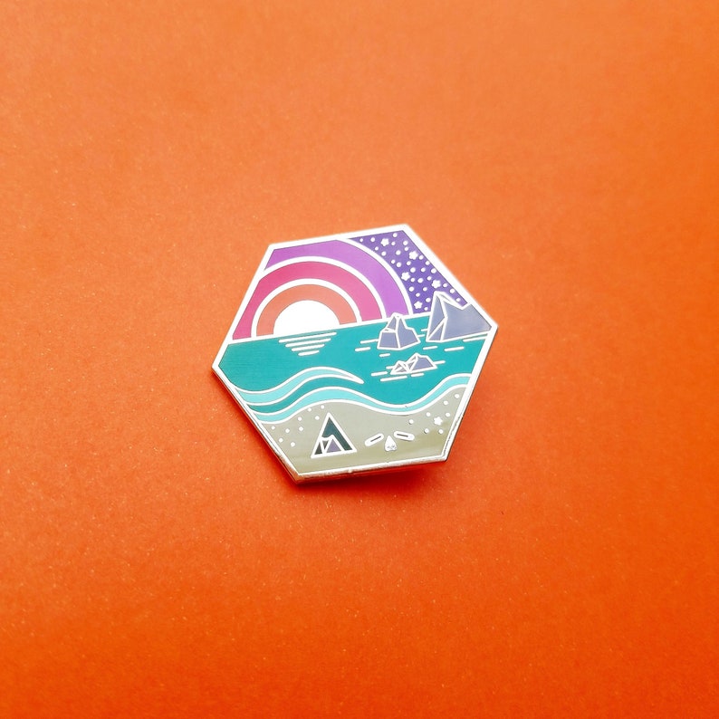 Rocky Beach Enamel Pin - Etsy