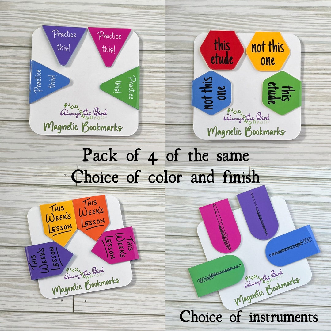 Magnetic Music Bookmarks - Set of 4 - Etsy
