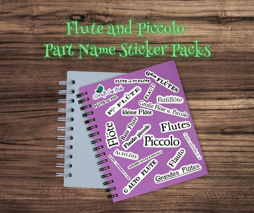 Flute and Piccolo Part Names Sticker Packs - Etsy