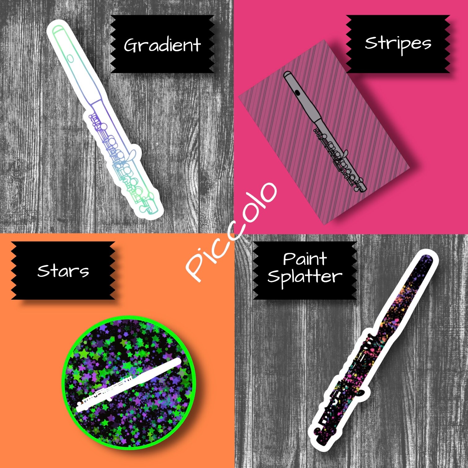 Piccolo and Flute Stickers - Etsy