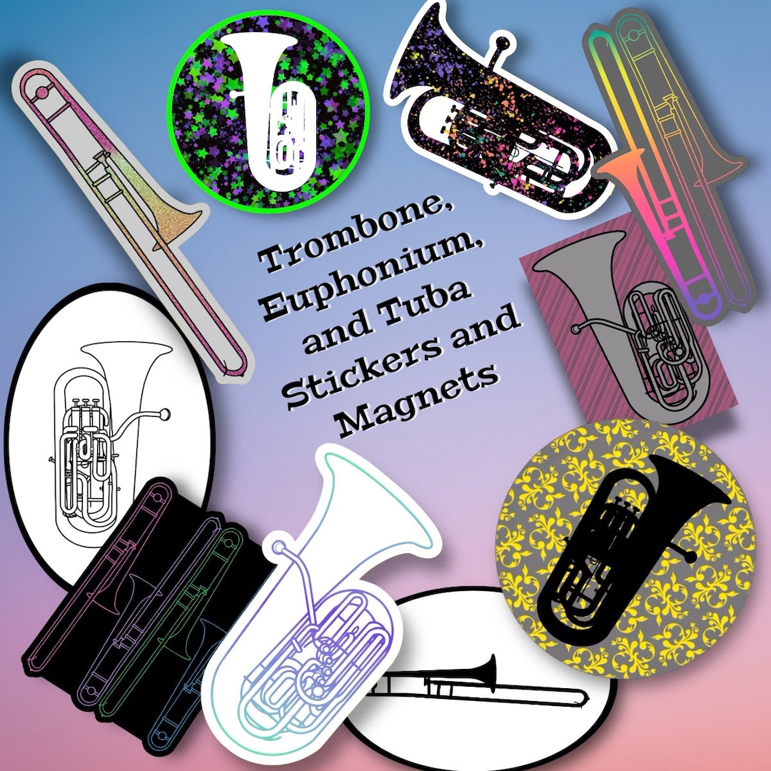 Trombone, Euphonium, and Tuba Stickers and Magnets - Etsy