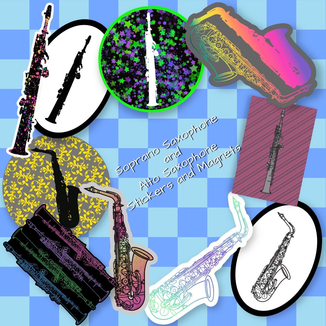 Soprano and Alto Saxophone Stickers and Magnets - Etsy