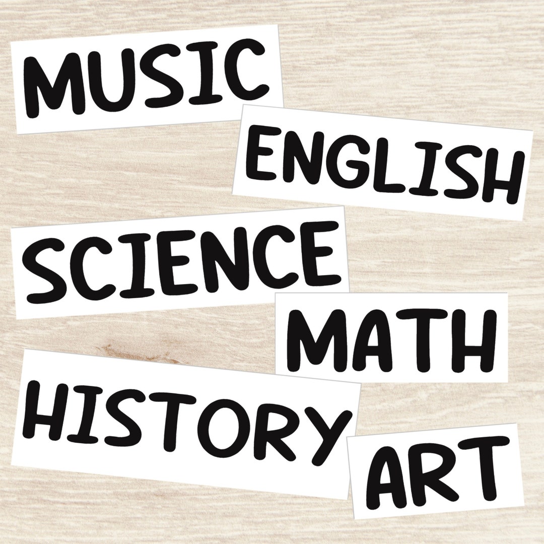 Custom School Subject Vinyl Decals | Back to School Labels - Etsy
