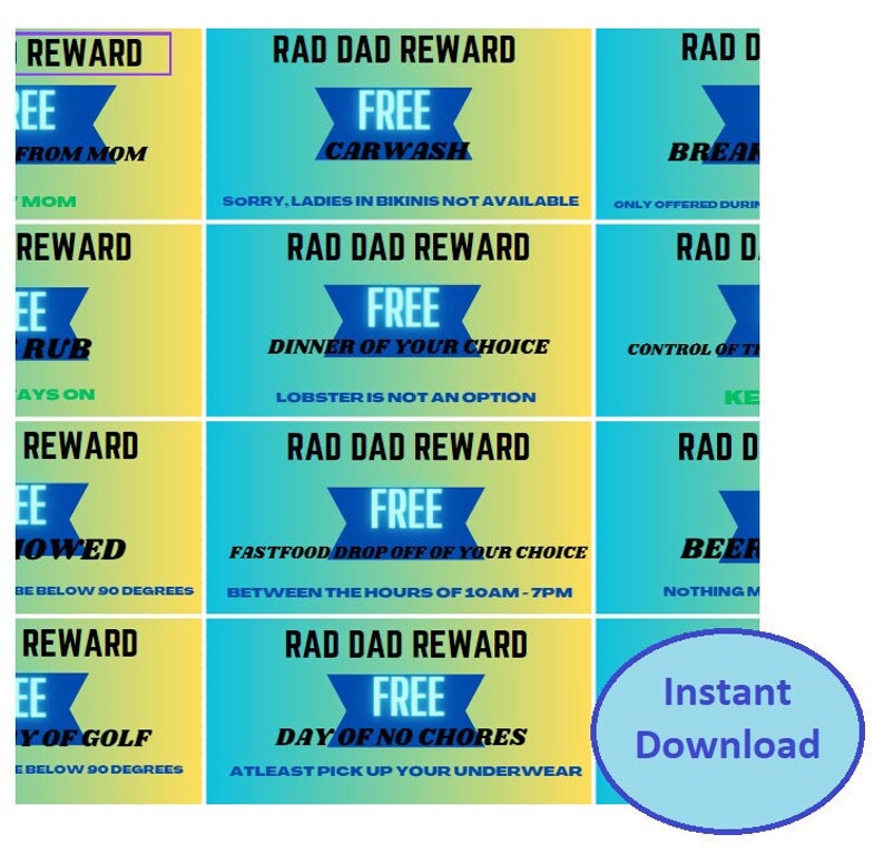Fathers Day Coupon for Your RAD DAD - Etsy