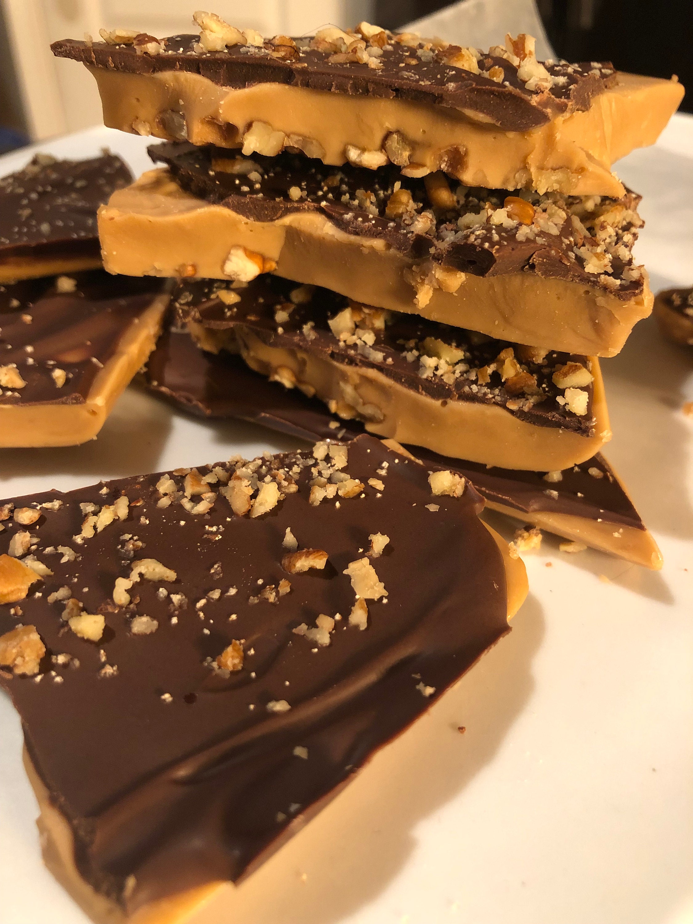 English Butter Toffee With Semi Sweet Chocolate and Pecans - Etsy