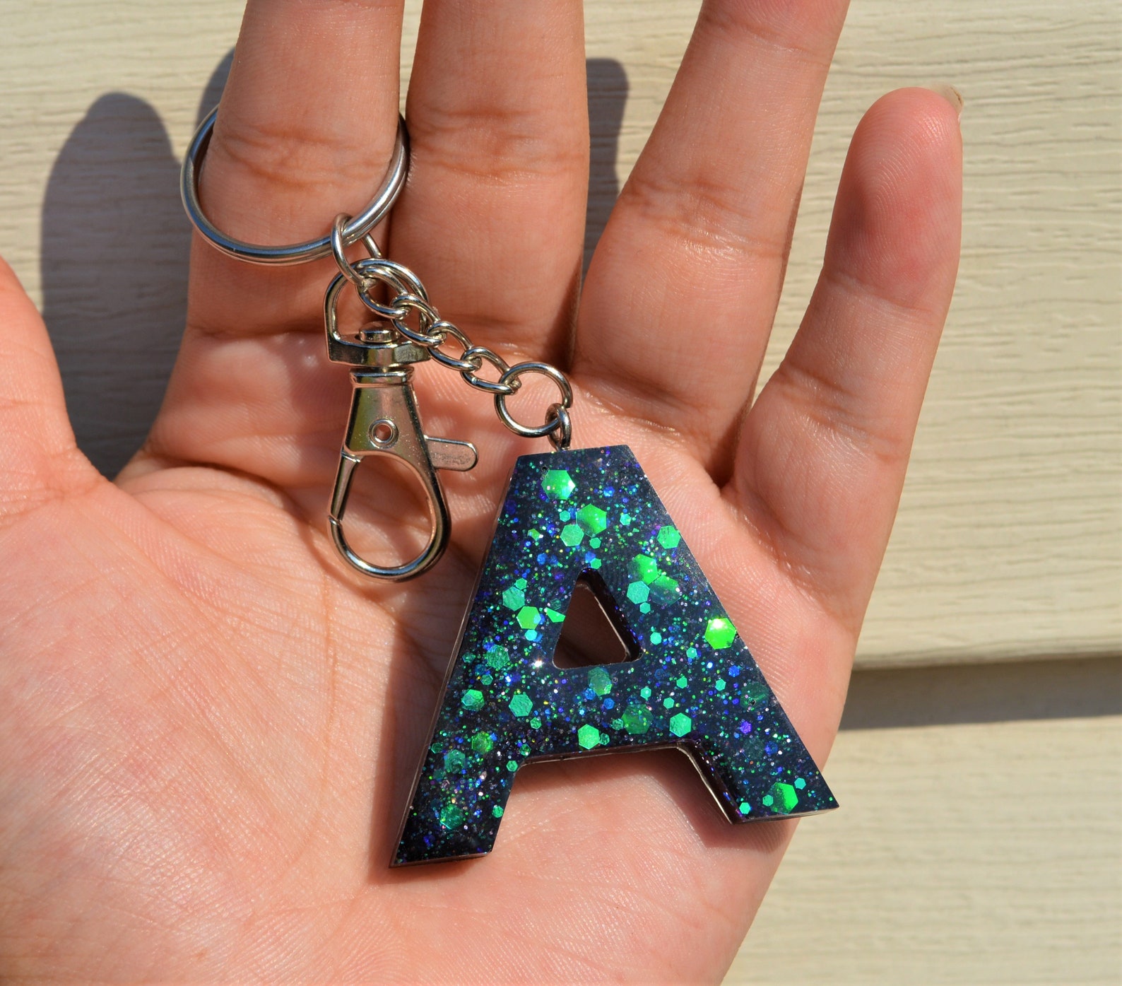 Black Resin Letter Keychains Alphabet Keyrings Letter | Etsy