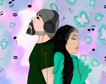 A3 Art Print of Orginal Angel of Fate red Thread of Destiny series, - Etsy