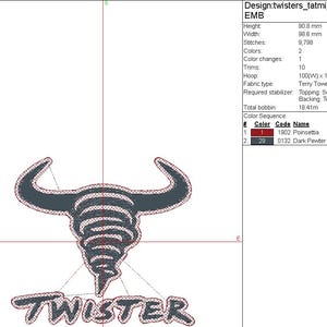 Twister / Twisters Tornado Wrangler Embroidery Design. Additional ...