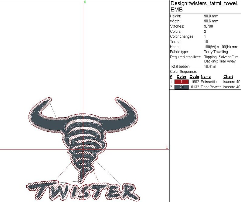 Twister / Twisters Tornado Wrangler Embroidery Design. Additional ...