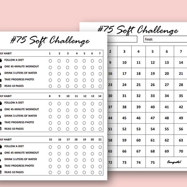 75 Soft Challenge Printable - Etsy