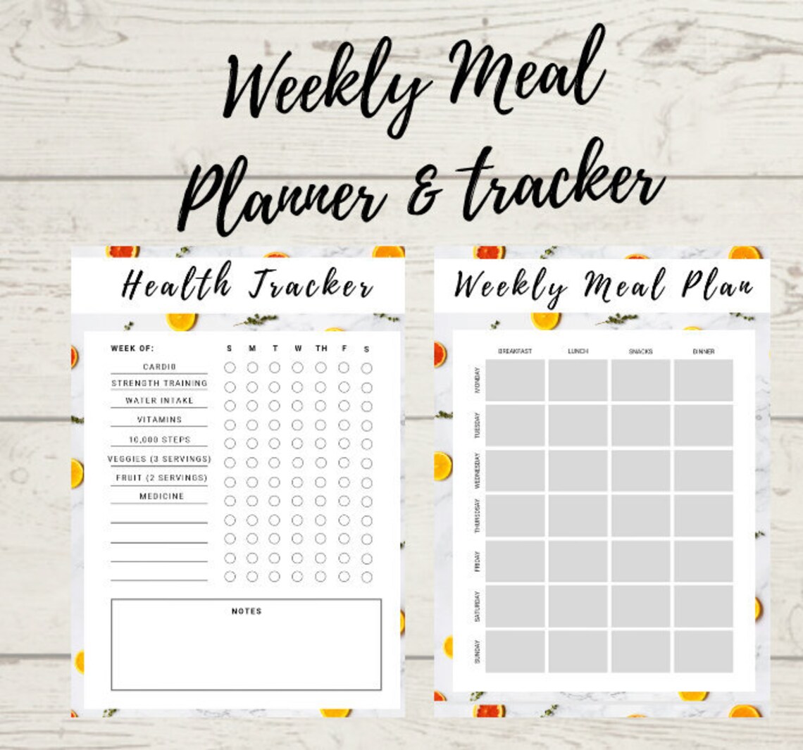 Weekly Meal Plan PRINTABLE 8.5 X 11 Inches week Menu | Etsy