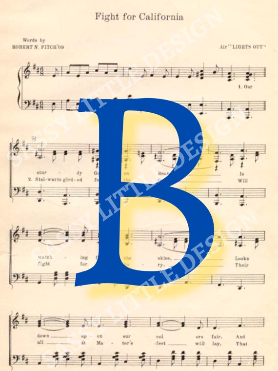 Cal Berkeley Fight Song Instant Downloadable Files | Etsy